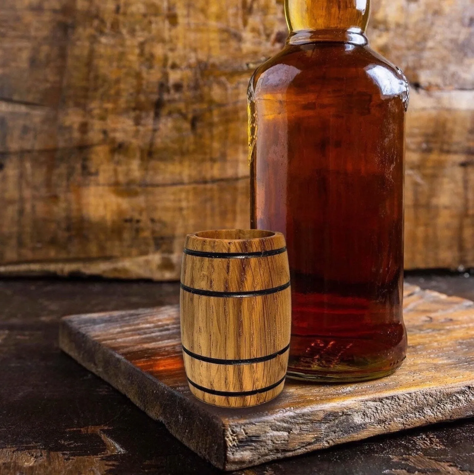 Well Natural Acacia Wood whiskey barrel shot glass Viking Drinking Horn ...