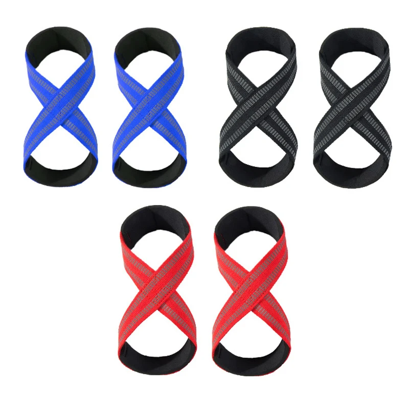 Bodybuilding Exercises Figure 8 Weight Lifting Straps Heavy Duty Gym ...