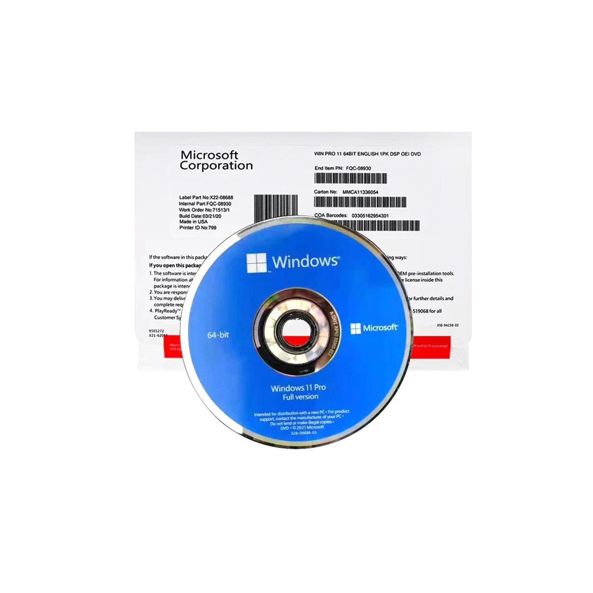 Windows 11 Professional Oem Dvd 64 Bit | English | 1 Pc - Buy Ms ...