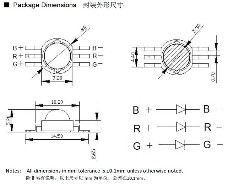 3030 SMD LED RGB Vs High Power LED 465nm 520nm 620nm