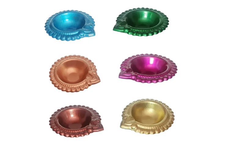 Electric Indian Puja Brass Oil Lamp Golden Diya Engraved Design For ...