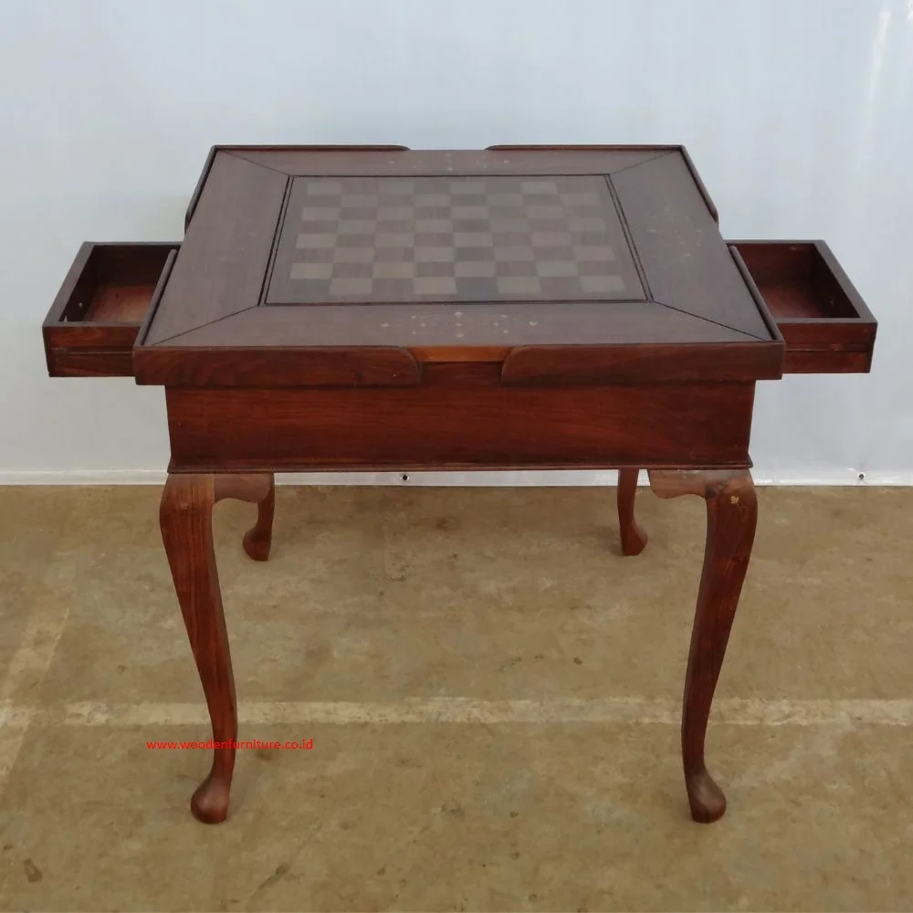 Antique Game Table Classic Chess Table With Hand Painted In Gold Color ...