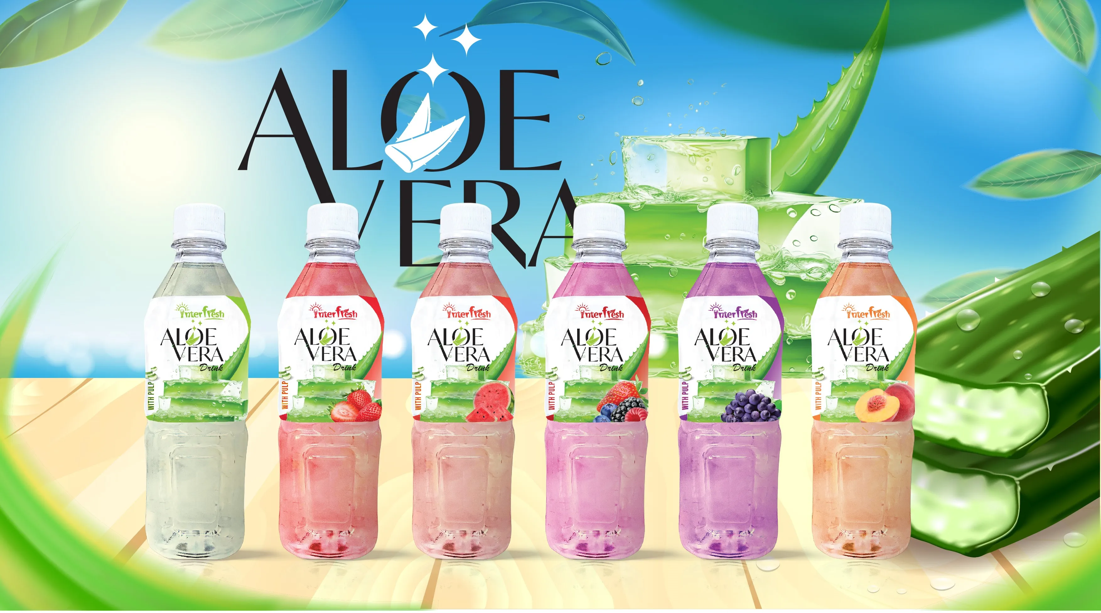 500ml Pet Bottle Aloe Vera Drink 24 X 500ml Fruit Flavor Aloe Grape ...