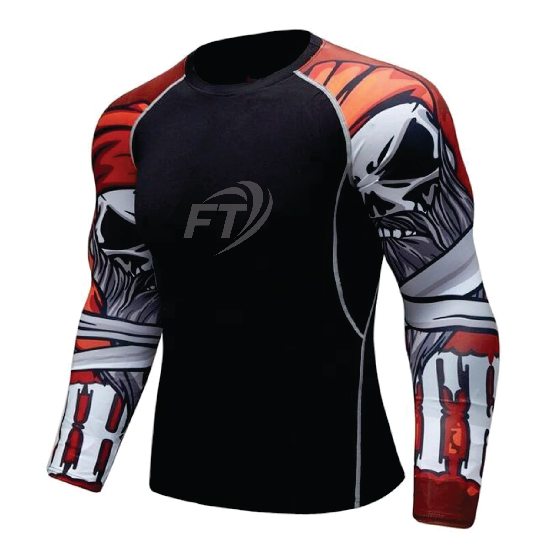 Custom Printed Sports Rash Guard BJJ/MMA Rash Guards Men's Custom ...