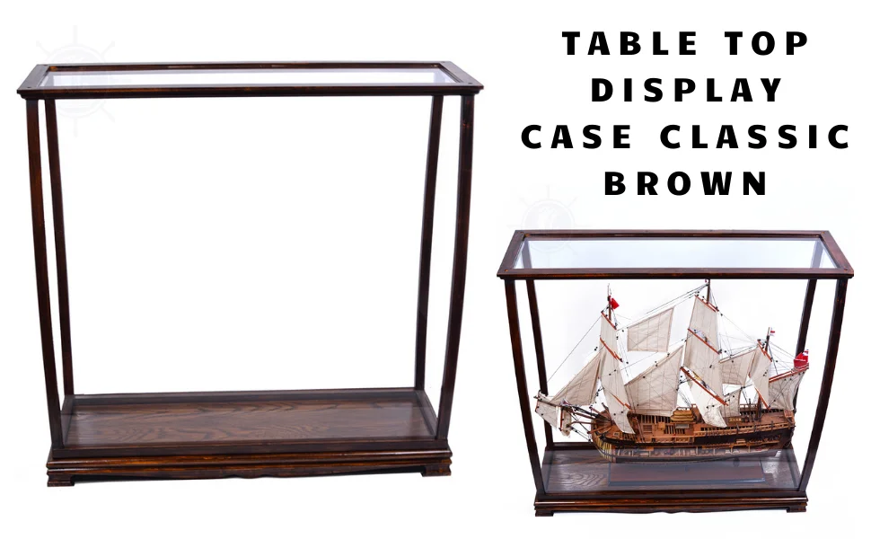Classic Brown Wooden Stand - Table Top Display Case