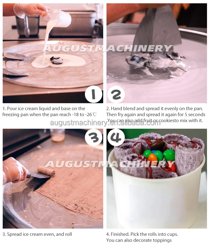 Rolling Ice Cream Machine Comercial Maquina De Helados Roller Rolls ...