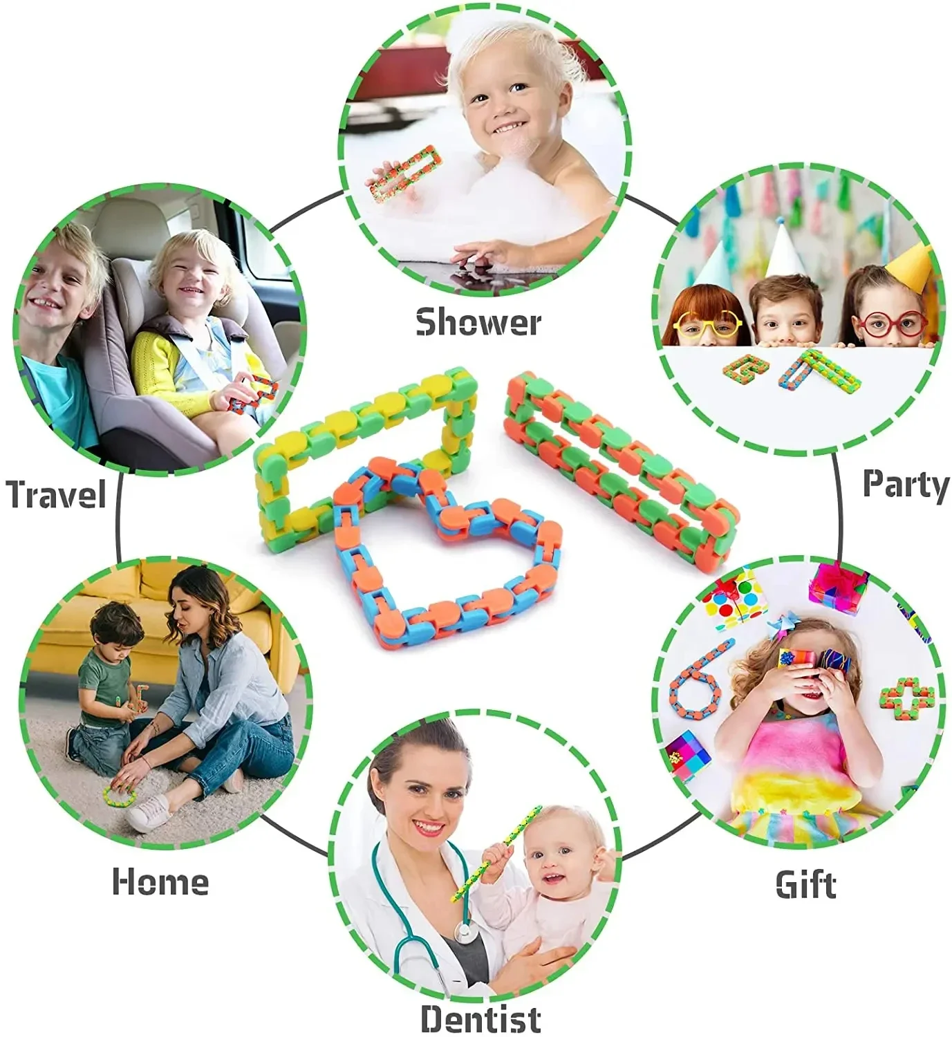 Funny Wacky Tracks Fidget Toy Snake Sensory Click Fidget Toys For Kids ...