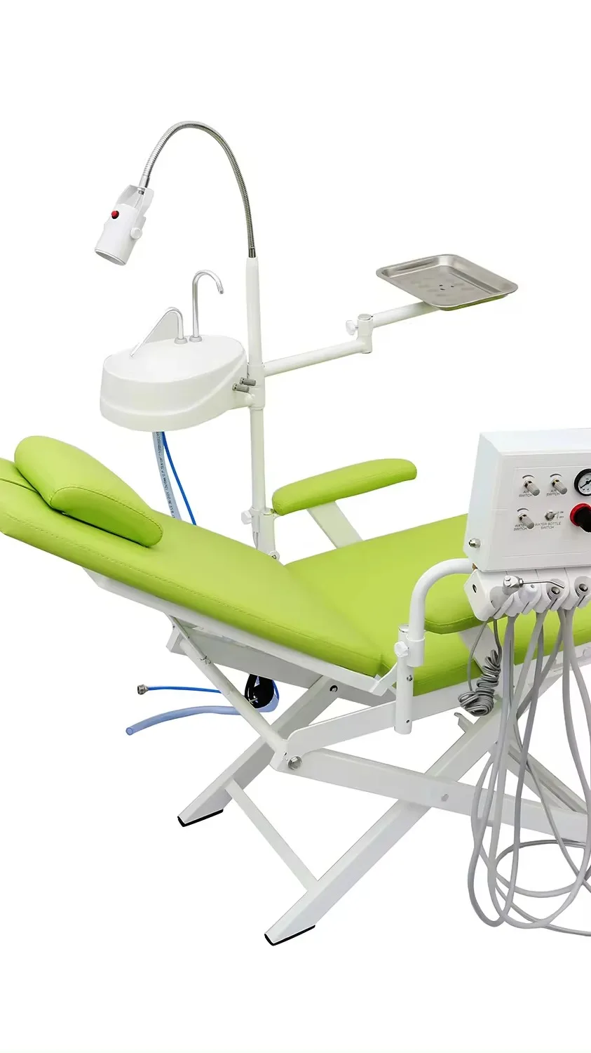 Folding Mobile Unit Turbine Portable Dental Chair With Operating Light ...