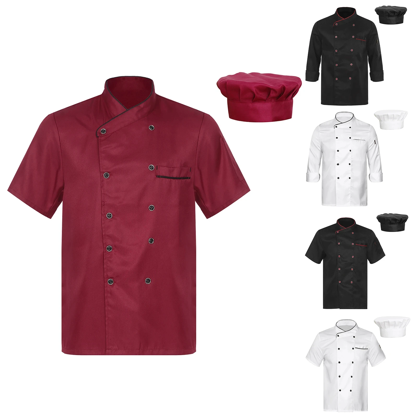 Women's Plus Size Stylish Overcoat Waterproof Chef Coat Cotton-Filled ...