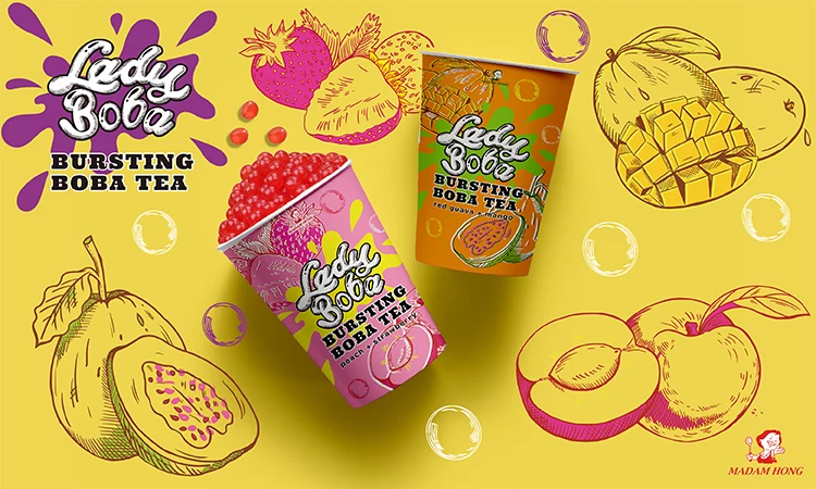 Ready To Drink 500ml Cup Mango And Red Guava Juice Tea With Bursting ...