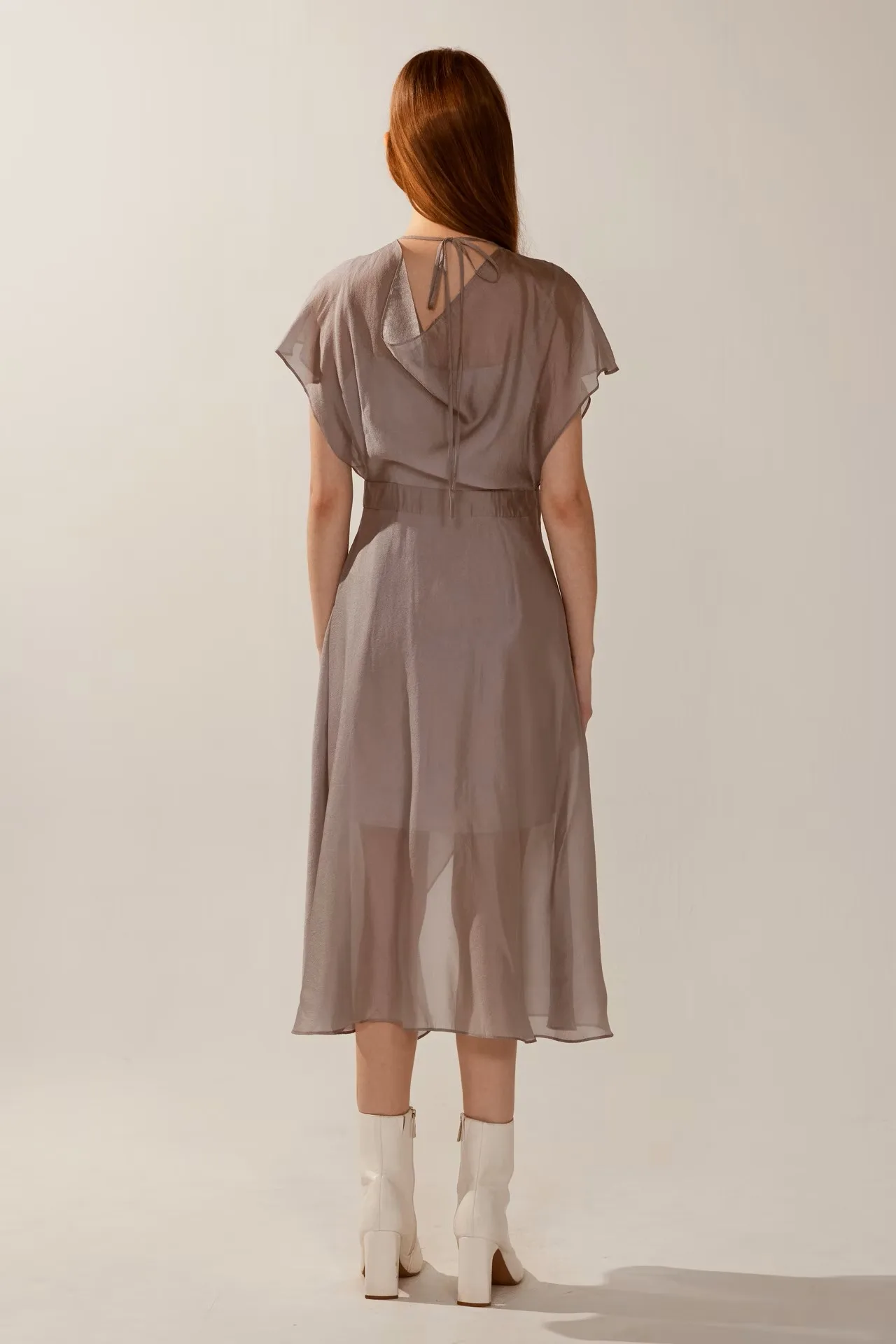 Elegant Multi-layered Gauze Dress With Asymmetrical Hemline - Buy Dress ...