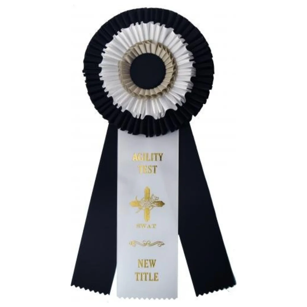 Customized Logo Satin Ribbon Rosette Award Accessories Ribbon Flower ...