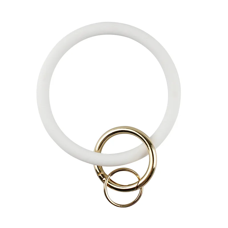 16 Colors Big Round Circle Rubber Key Ring Bracelet Bangle Soft ...