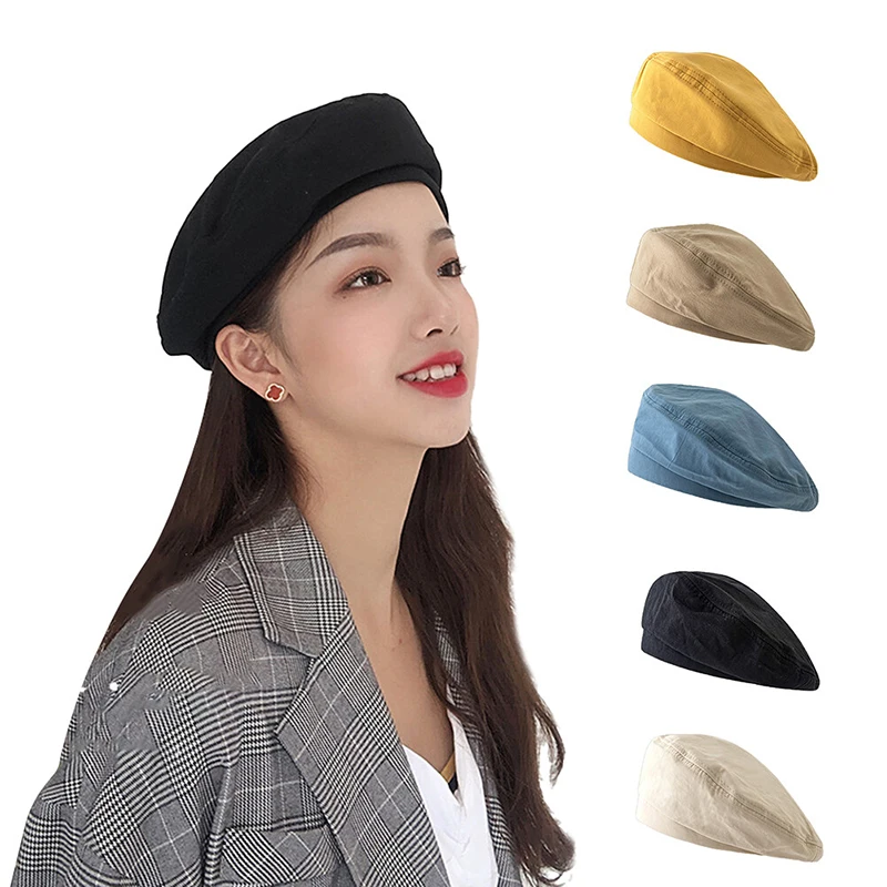 100% Wool Men's Custom Beret Cap Autumn Warm Beret Caps Solid Color ...