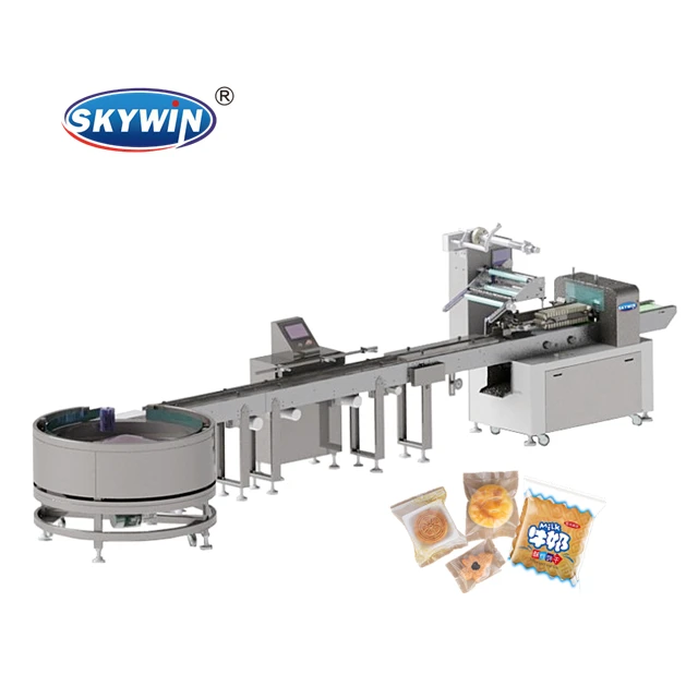Skywin Wafer Roll Flow Pack Machine Packaging Wafer Biscuit Rolls ...