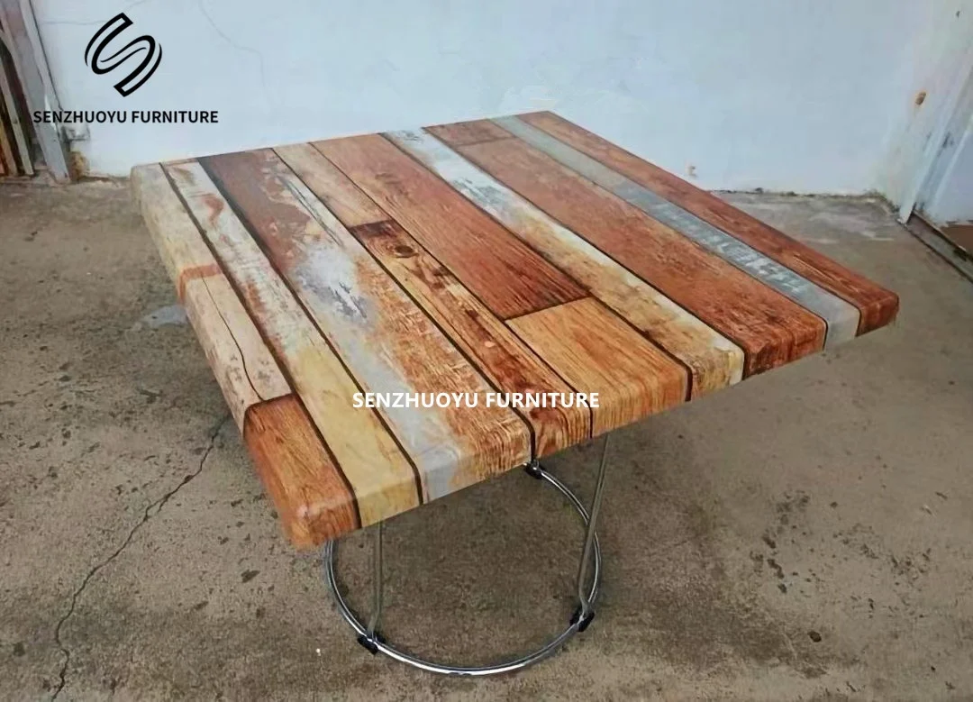 High Quality Modern Fast Food Furniture Restaurant Cafe Marble Wood ...