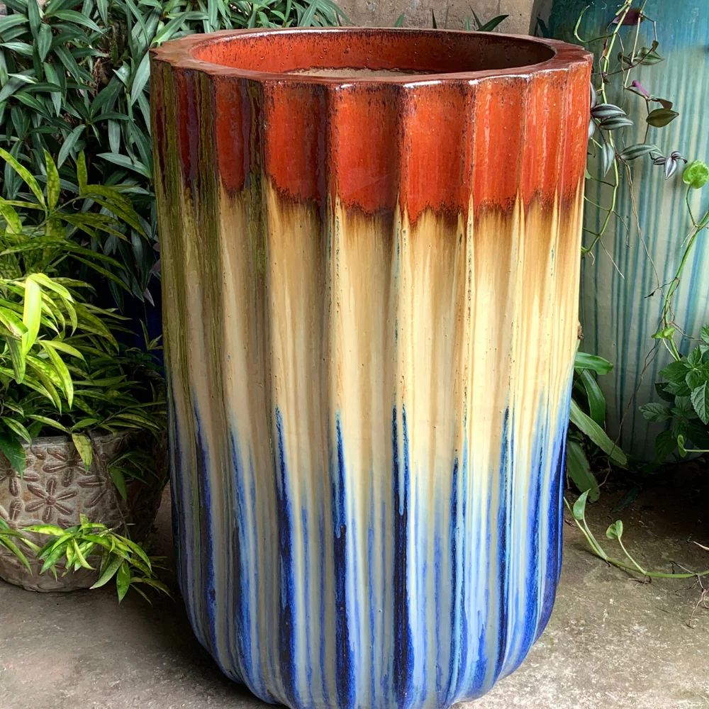 Go-10235 Vietnam Glazed Ceramic Pot Garden Outdoor Antique Flower ...