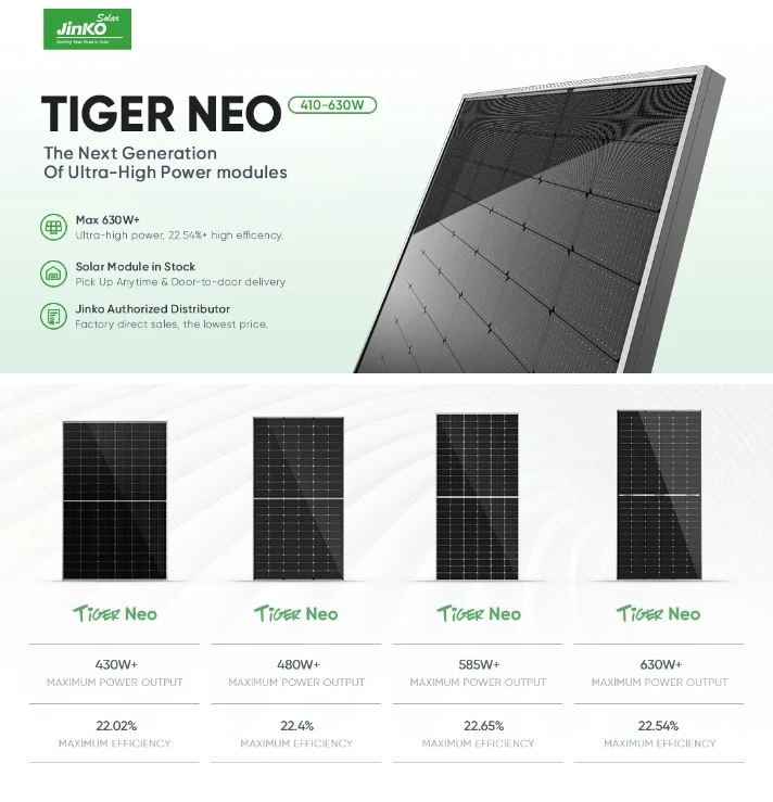 Jinko Tiger Neo N-type Solar Panel 540w 545w 550w 550 Watt Module Jinko Solar Panel Europe ...