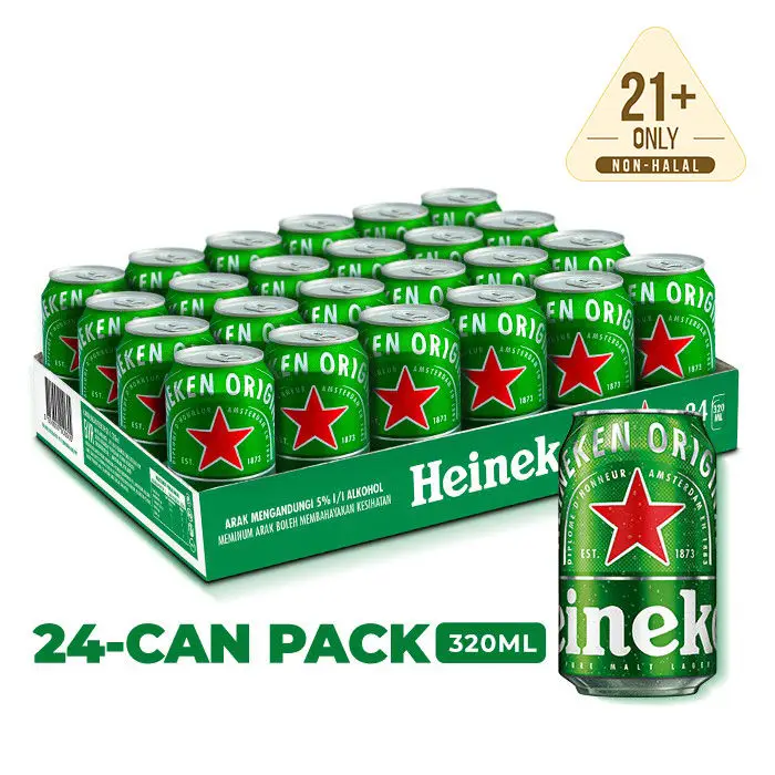 Heineken Beer 330ml - Premium Lager in Bottles and Cans