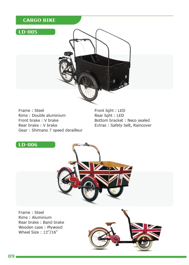 Landon Electric Cargo Bike Electric Tricycle Cargo Bicycle Three Wheel E-cargo Coffee Bike 250w ...
