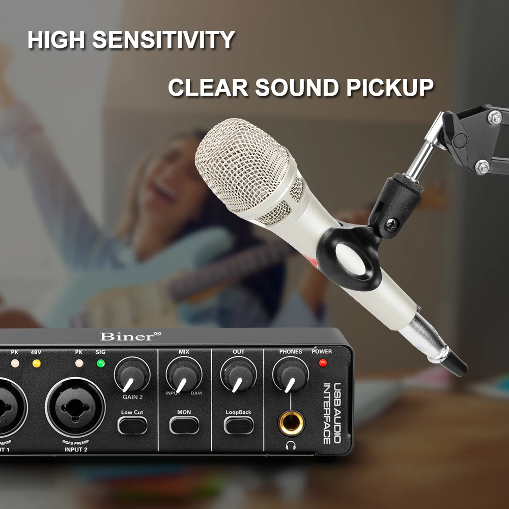 Biner MD22 Audio Interface Mixer with Plug-and-Play Condenser ...