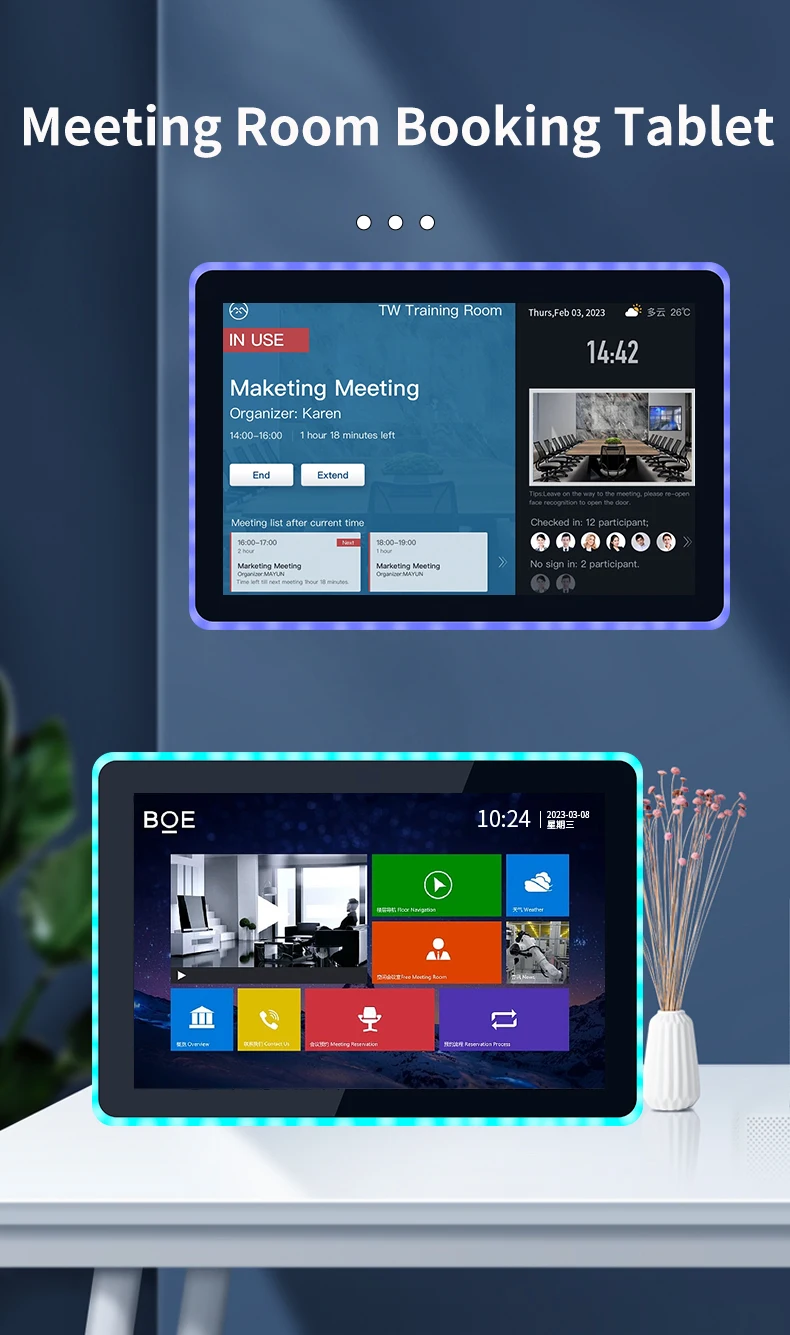 10.1 13.3 15.6 21.5 Inch Booking Panel Meeting & Conference Room ...