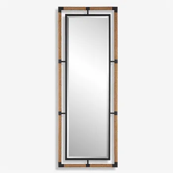 Black Iron Rectangular Wall Mirror Household Decor Hotel Apartment ...