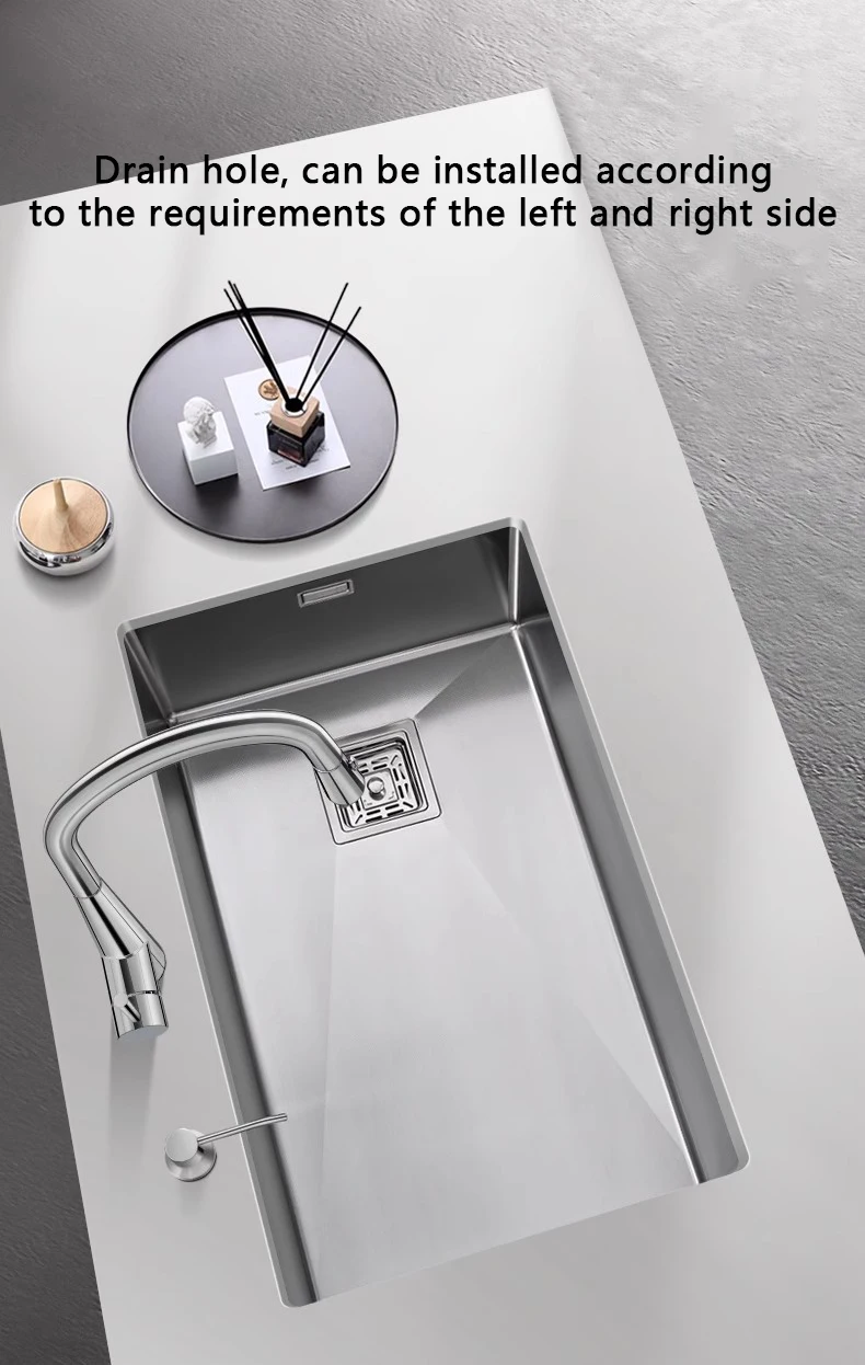 Honeycomb Embossed Large Single-trough Lower Basin Left Drainage Sus304 ...