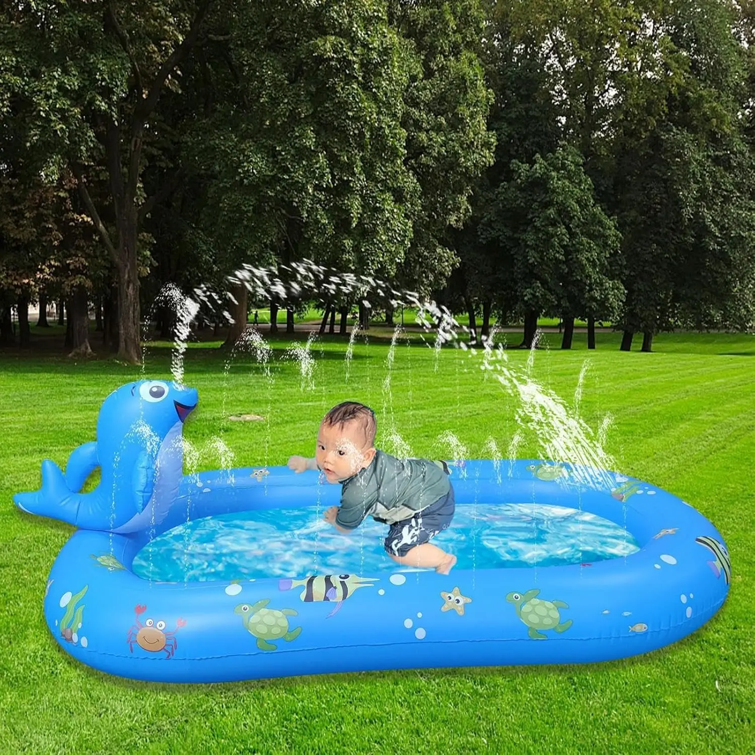 Inflatable Sprinkler Pool for Kids Inflatable Animal Pool Inflatable ...