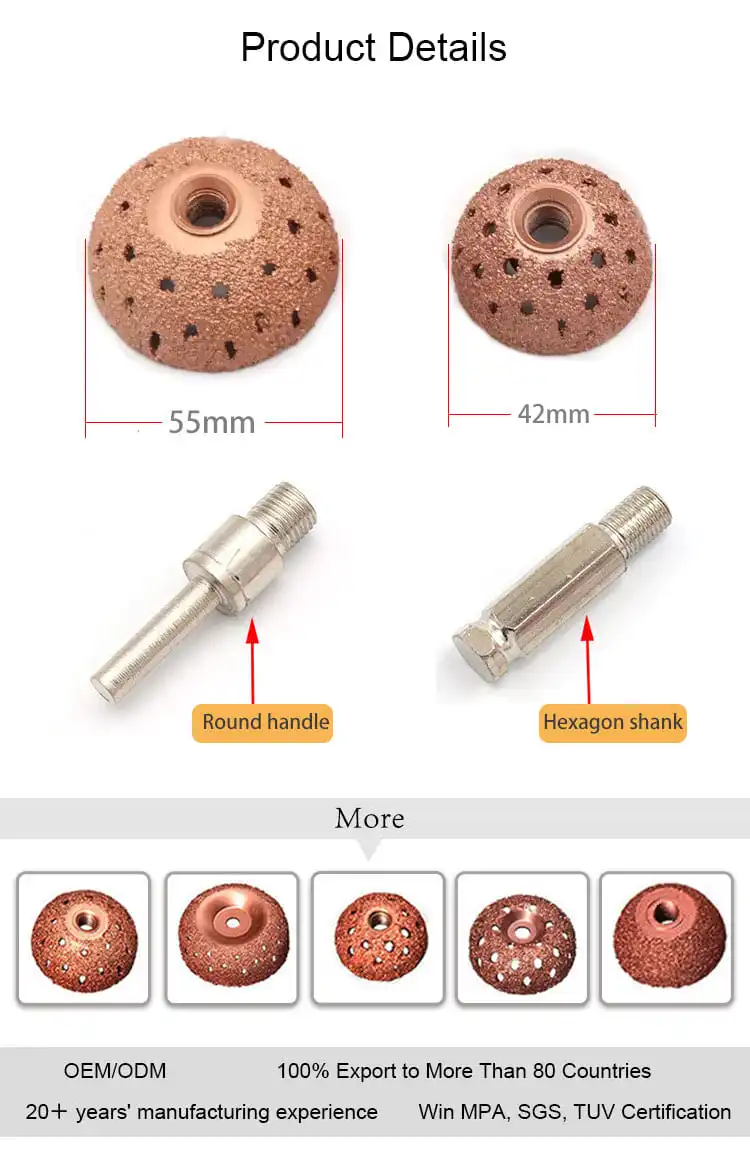 Diamond Hand Tool Buffing Wheel Adaptor Tire Rasp Buffer Ball Tyre ...