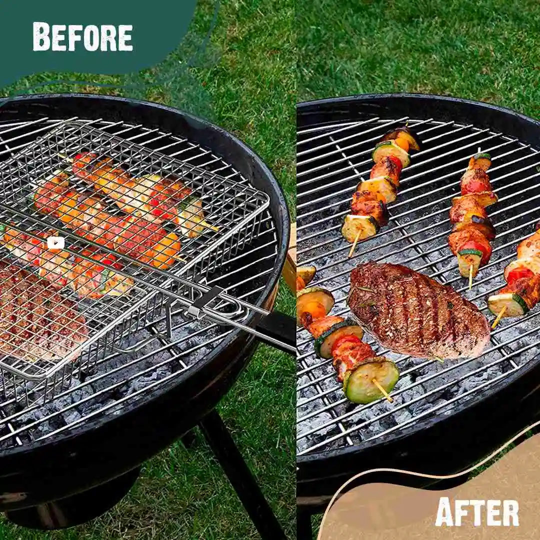 Stainless Steel Folding Grill With Removable Handle Perfect Bbq ...