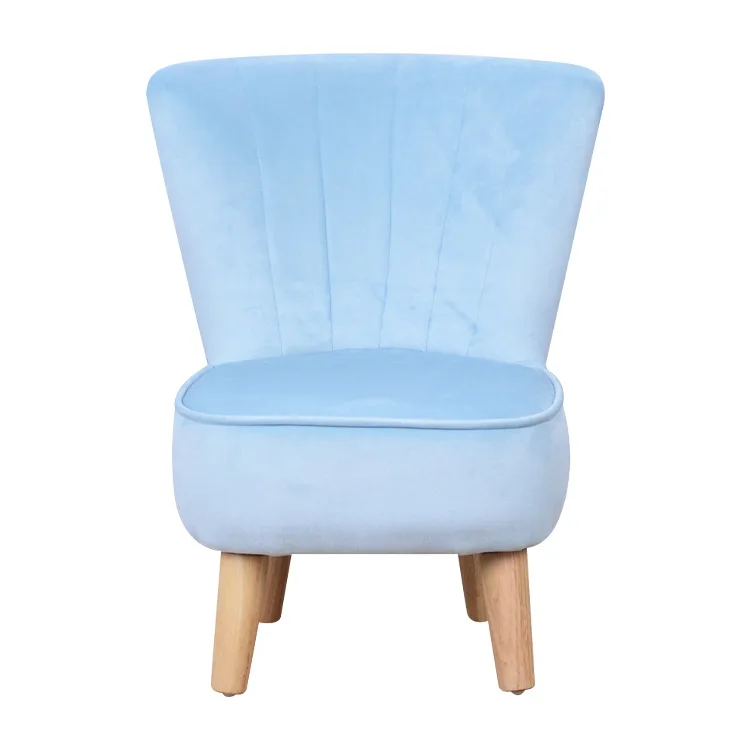 High Quality Sky Blue Lounge Mini Chair With Wood Legs Single Accent ...