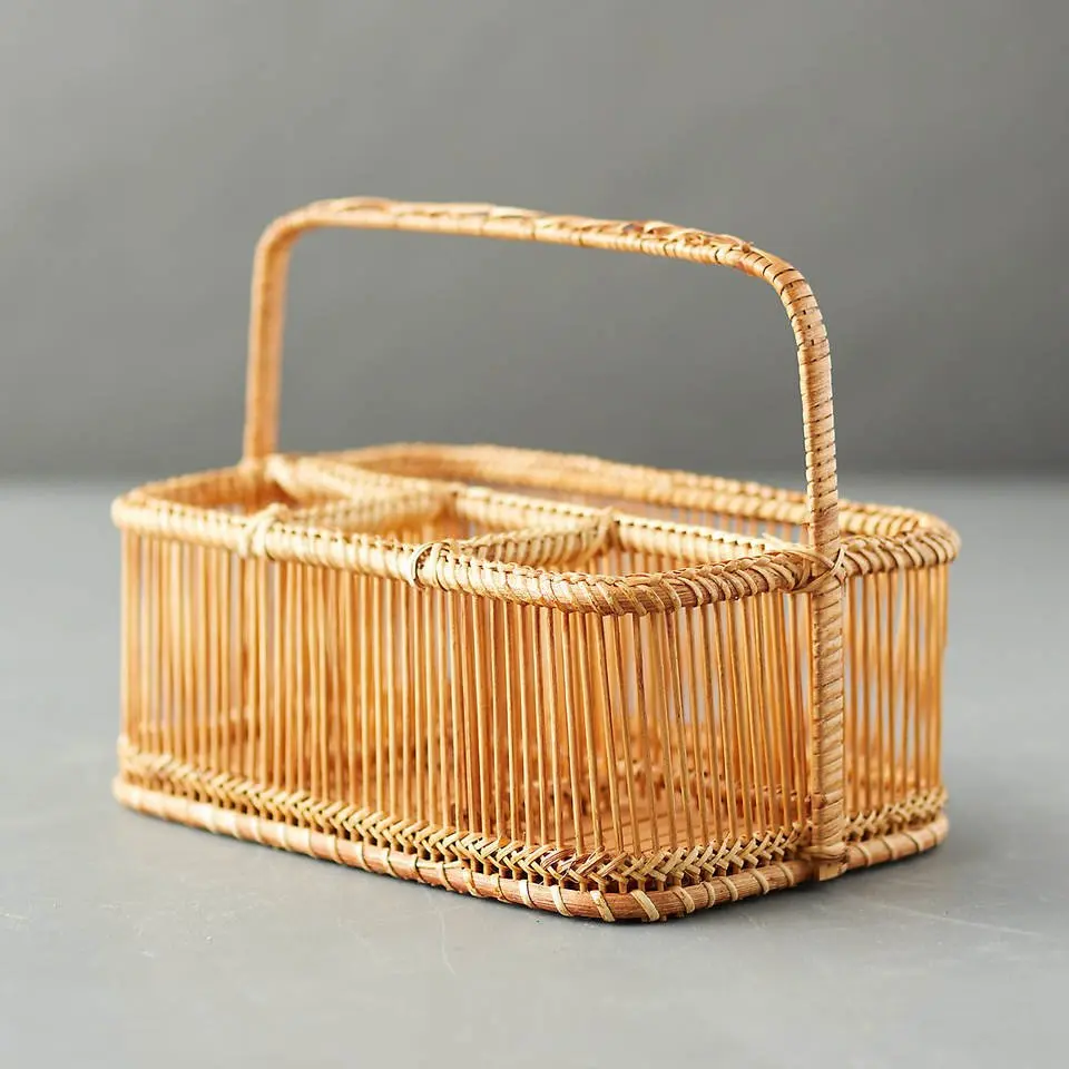 Eco-friendly Rattan Utensil Caddy - Organize Your Kitchen
