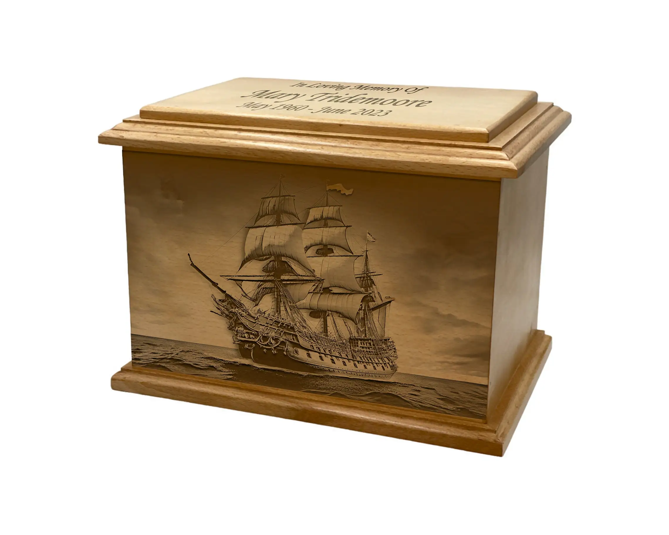 Viking Ship Cremation Urn, Pirate Ship Wooden Funeral Urn, Ocean Lover ...