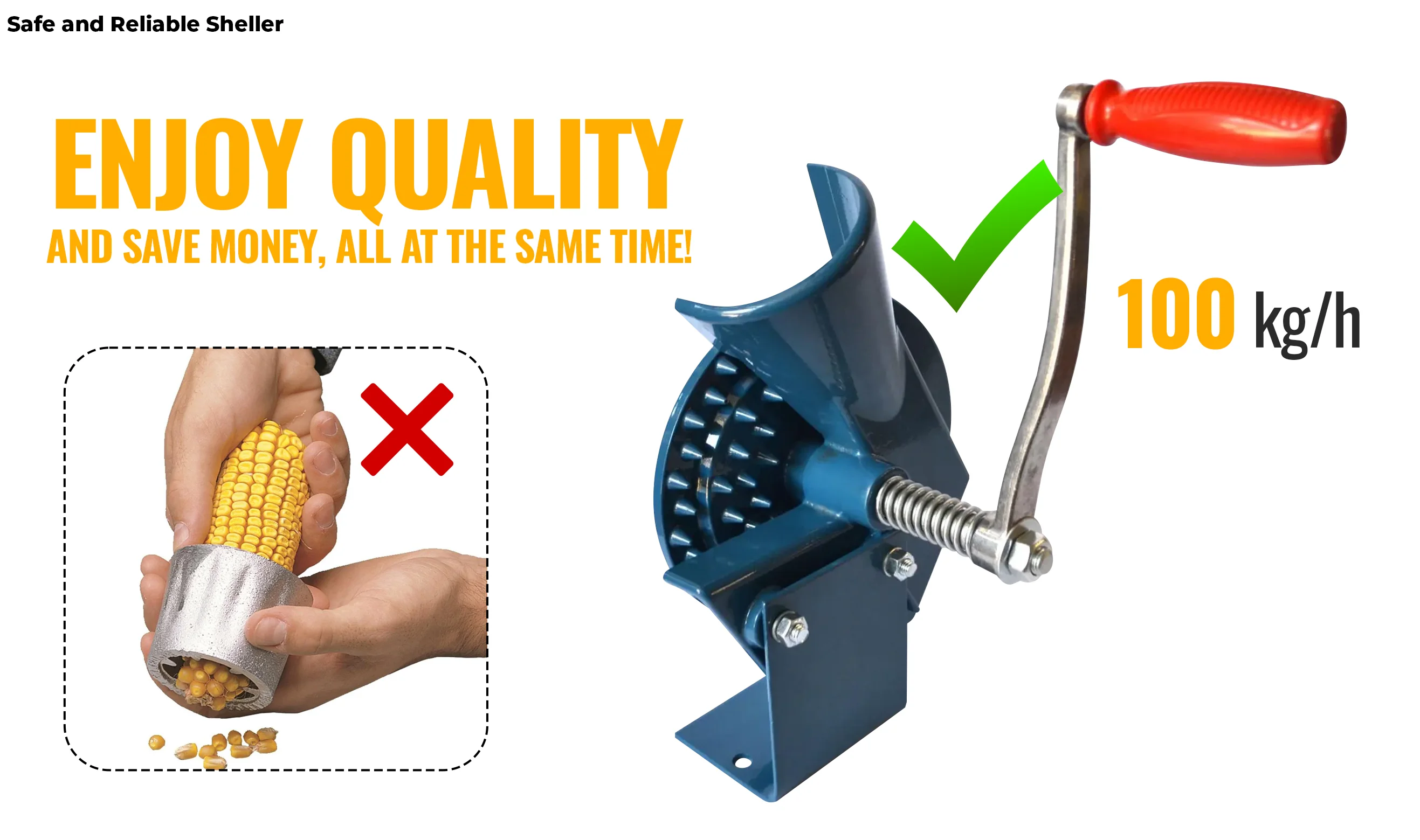 Manual Corn Sheller - High Productivity for Farms & Home