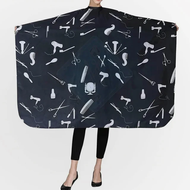 Professional Salon Cape Black Waterproof Nylon Barber Hair Cutting ...