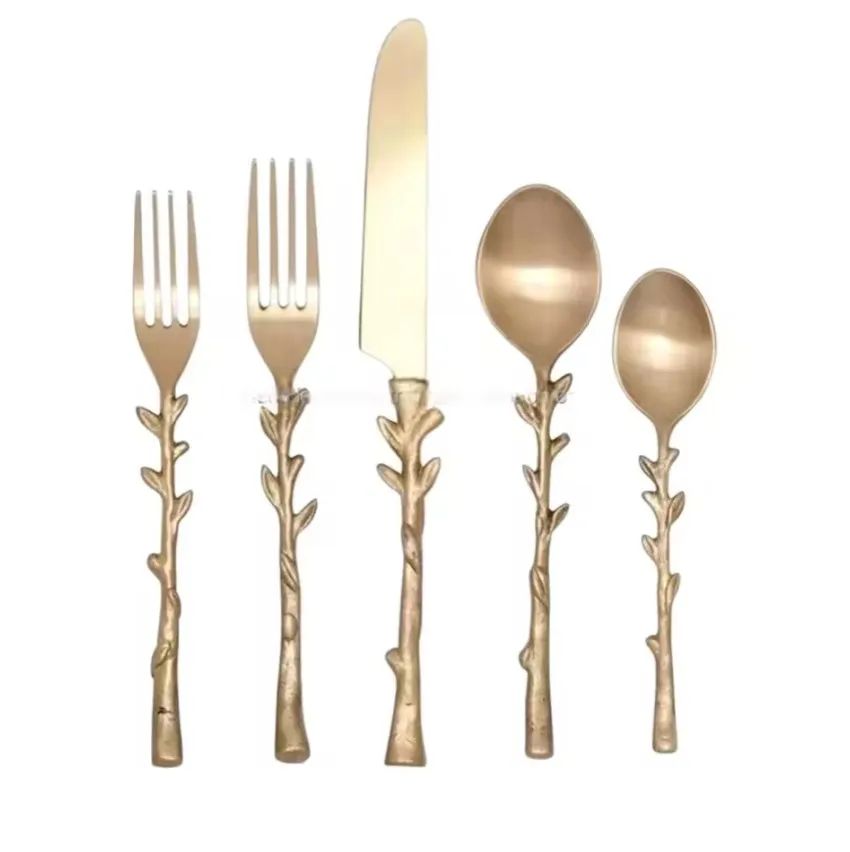 Brass Embossed Design With Cute Plant Stem Style Handmade Handle Luxury ...