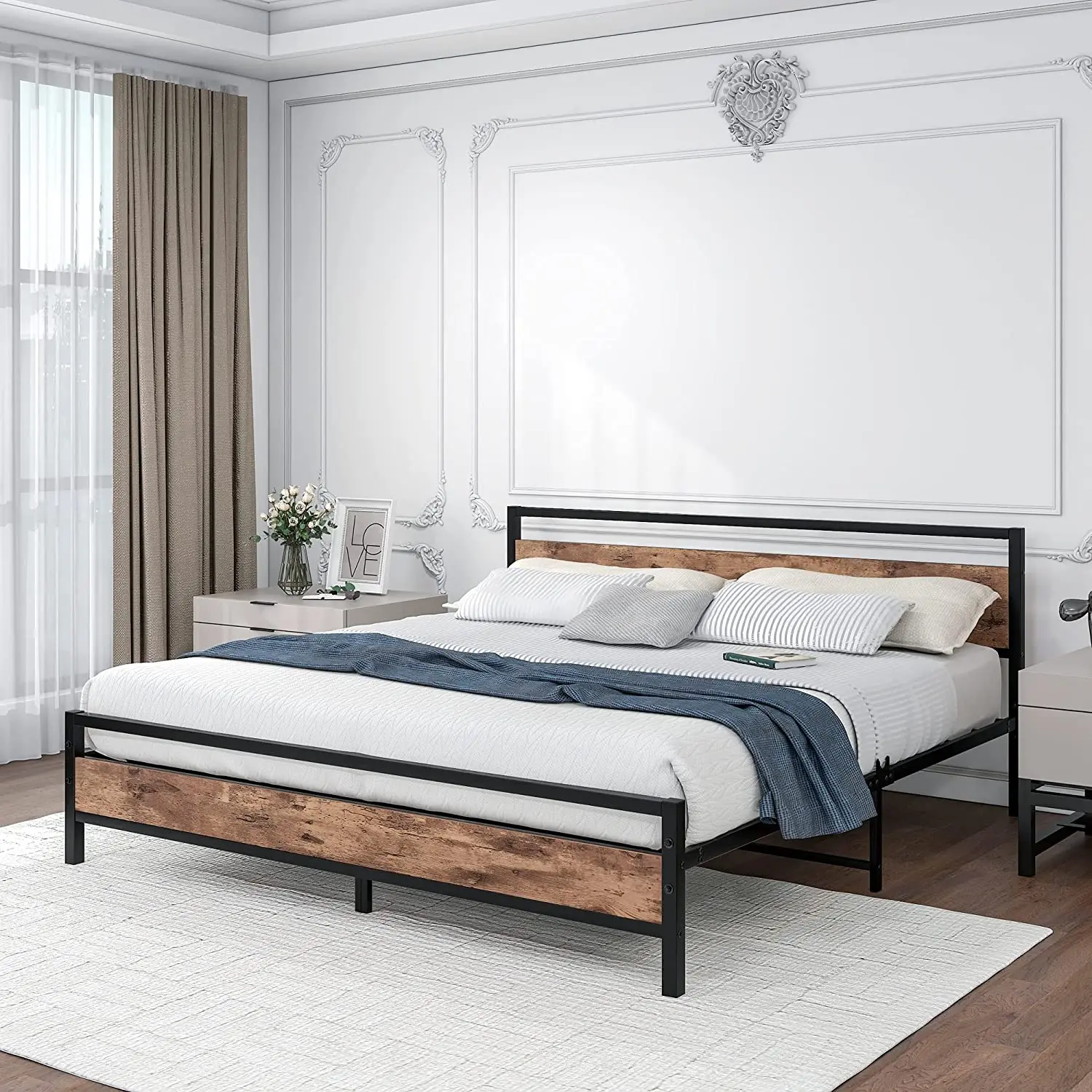 Custom Size Wood Furniture Bed Frame King/queen With Storage For ...
