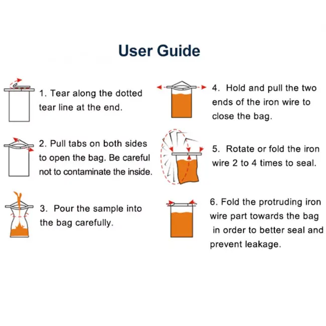 Iron Wire Sampling Bag - Sterile Whirl-Pack PE Bag