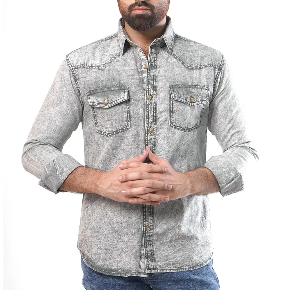 Custom Made Your Own Design Light Weight High Quality Denim Shirt ...