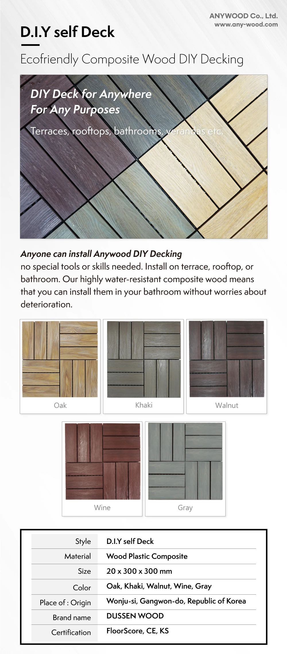 D.i.y Self Deck - Ecofriendly Composite Wood Diy Decking Wood Plastic ...