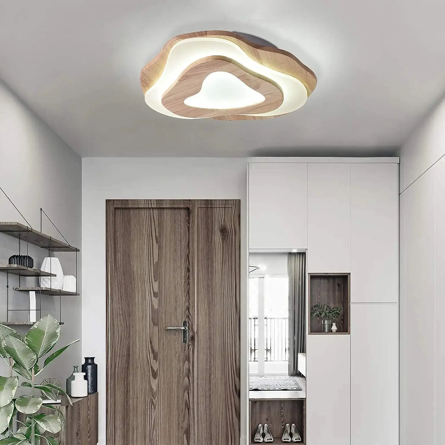OOWOKS Wood Ceiling Lights - Modern, Dimmable LED Fixtures