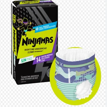 Ninjamas Nighttime Bedwetting Underwear Boys Size S/m 44 Count By ...