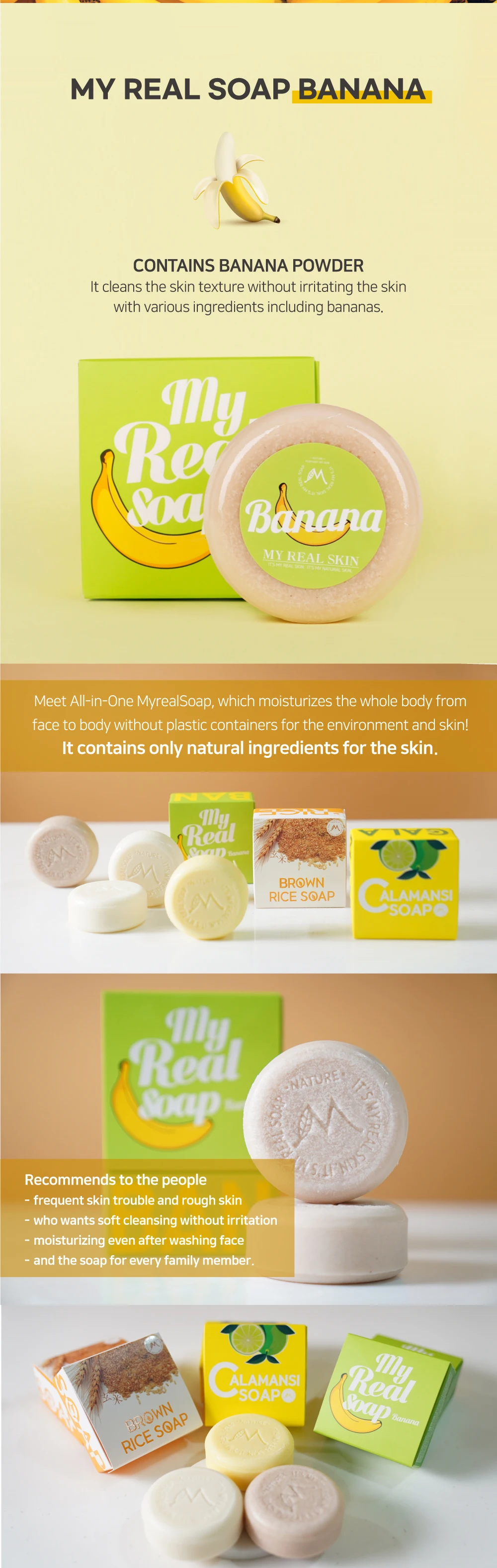 Hot Sale High Quality Banana Extract Soap Deep Cleansing Moisturizing ...