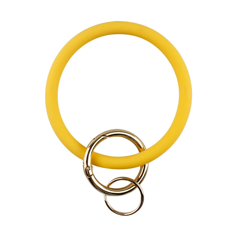 16 Colors Big Round Circle Rubber Key Ring Bracelet Bangle Soft ...