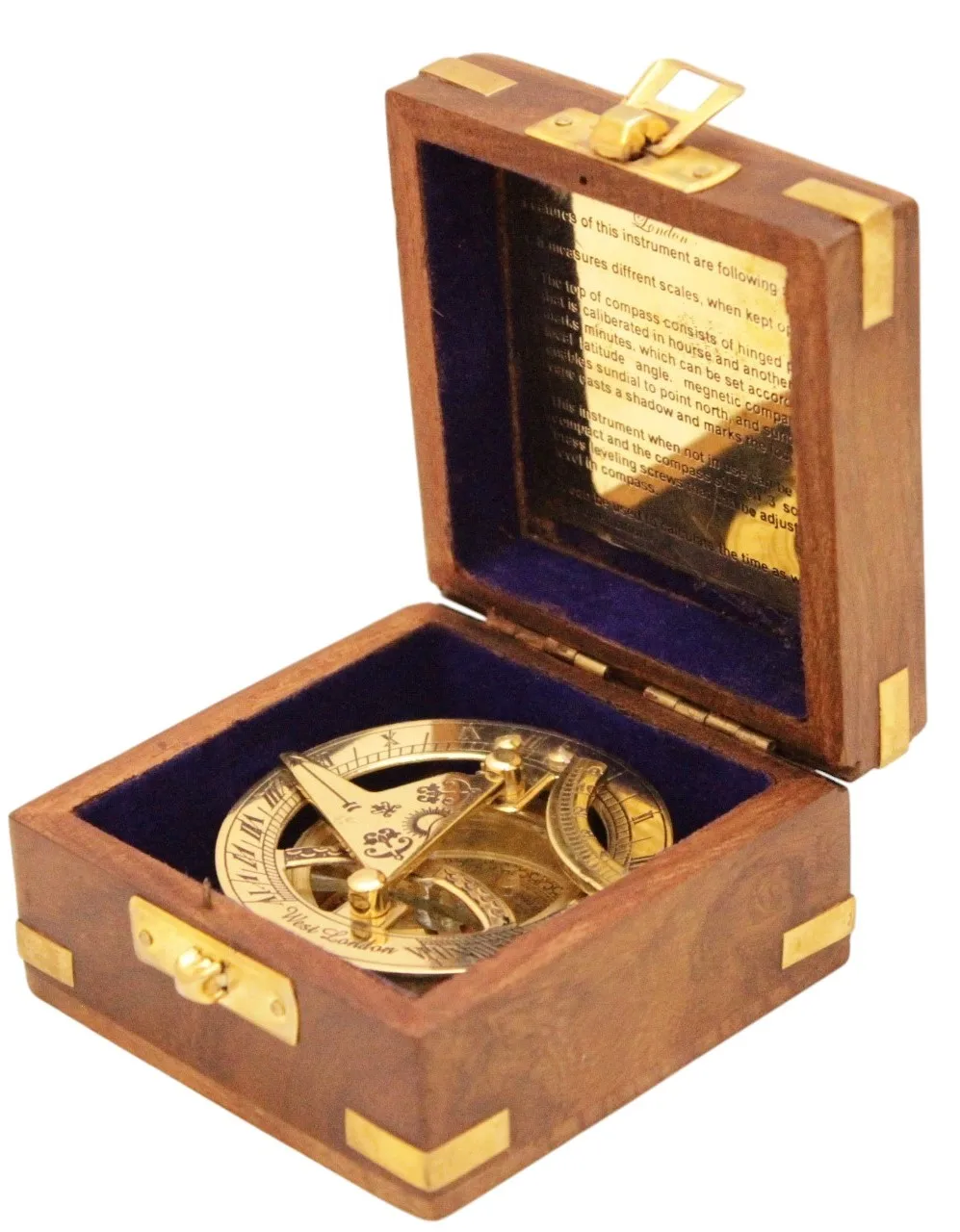 Vintage West London Design Antique Solid Brass Sundial Compass Premium ...