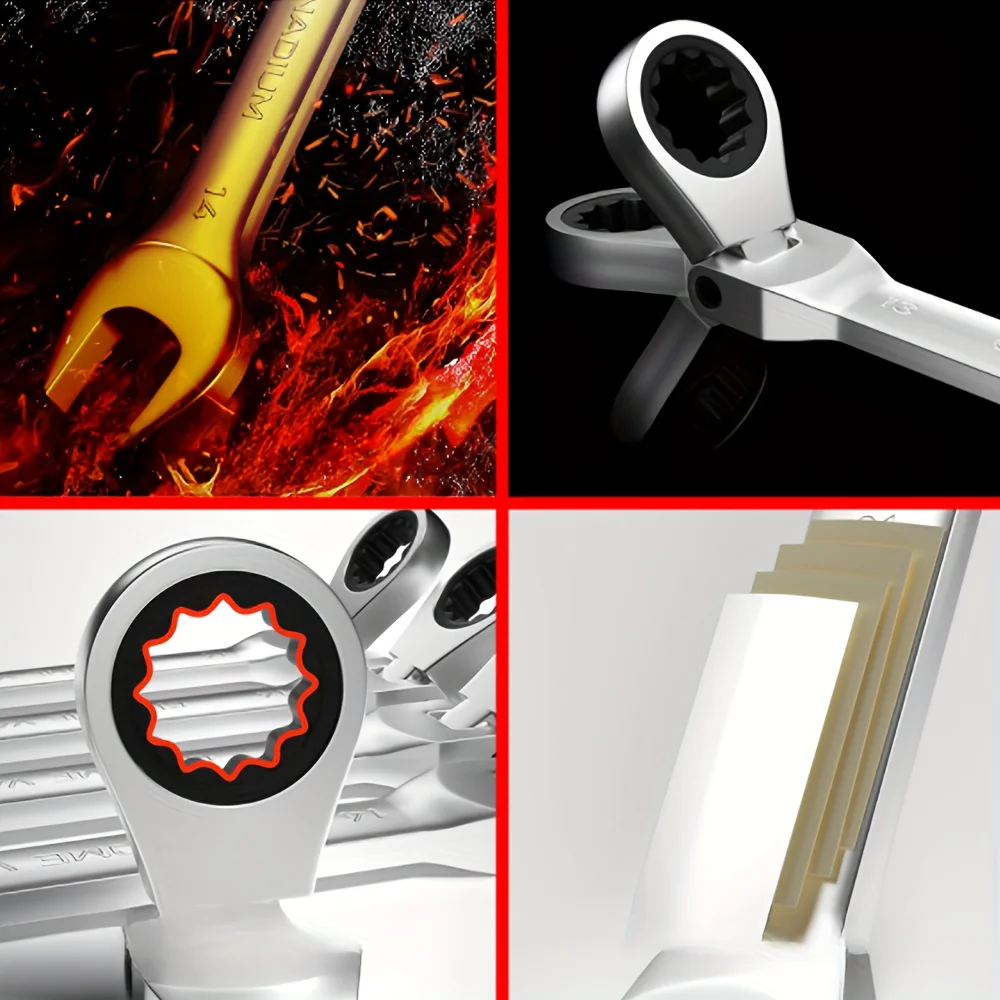 30mm Metric Ratchet Wrench Box End Head 72-tooth Ratcheting Combination ...