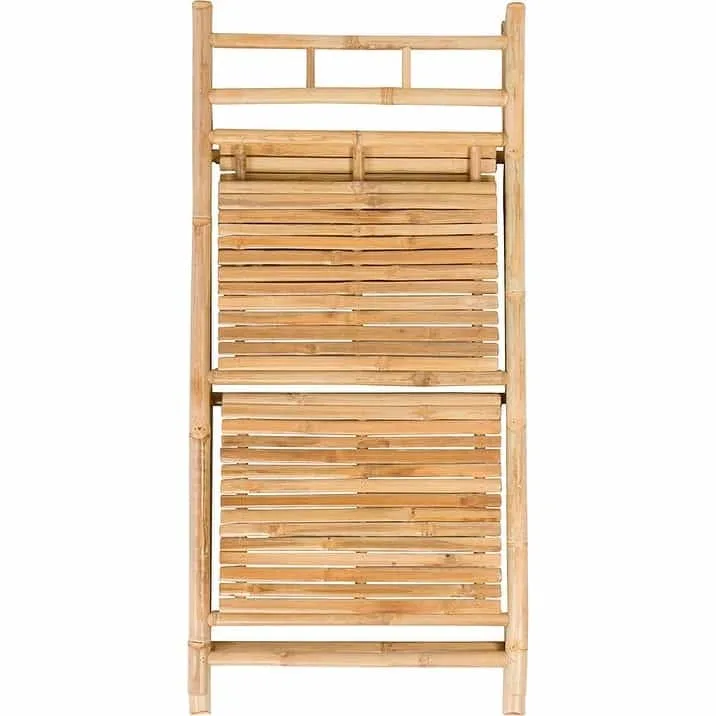 Natural Bamboo 3-tier Shelves Folding Bookcase Cabinet Rustic Foldable ...