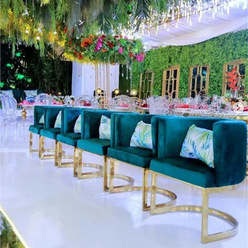 Luxurious Modern Event Furniture Gold Leg Blue Velvet Fabric ...