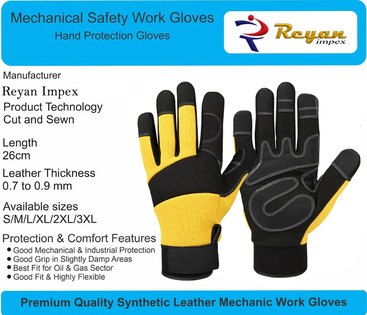 Mechanical Gloves Mechanic Work Safety Synthetic Leather Heavy Machinery Anti Cut Mechanics ...